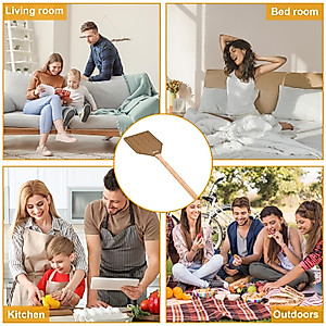 Leather Fly Swatter for Indoors/Outdoors, Heavy Duty Flyswatter with Walnut Wood Handle 19.7" Long Fly swatted Manual for Bug, Flies, Bees, Mosquitoes Brown