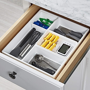 Copco Draw Organizer, Four Piece, White With Gray Liner