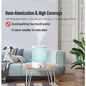 H1-XIT 2 Pack of MGEAWISE 3.5L Top Refill Large Openning Cool Mist Humidifiers for Babies, Bedroom, Nursery, Home and Office | Super Quiet Ultrasonic Vaporizer