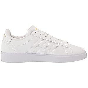adidas womens Grand Court 2.0 Tennis Shoe, Ftwr White/Ftwr White/Gold Metallic, 8 US