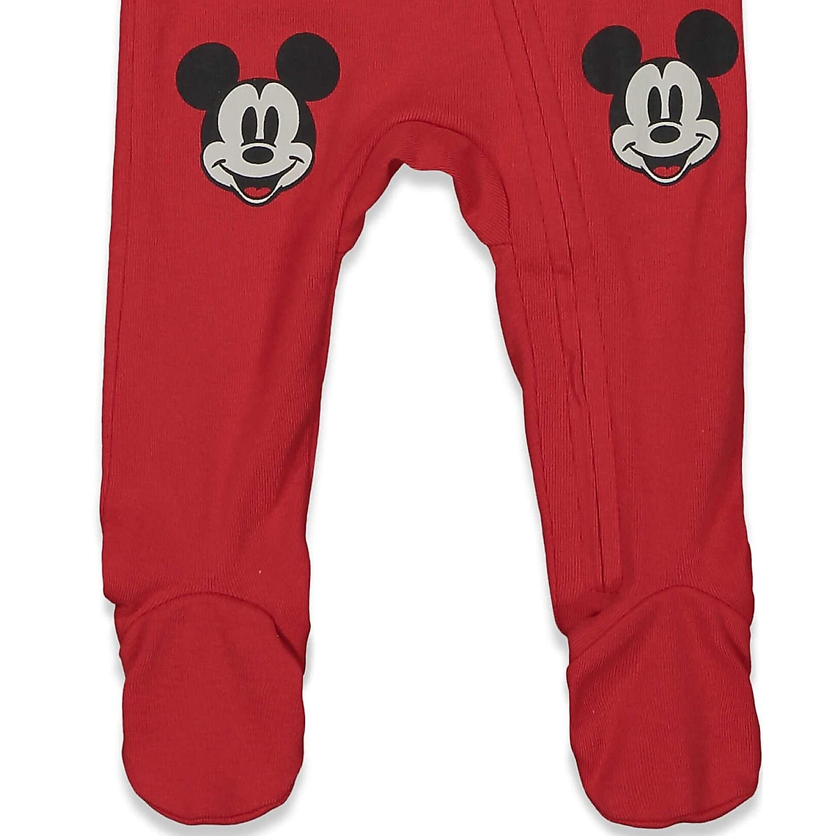 Disney Mickey Mouse Infant Baby Boys Zip-Up Long Sleeve Sleep N' Play Coverall Red & Gray 12 Months