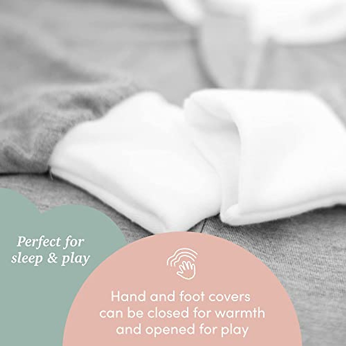 SleepingBaby - Flying Squirrel Wearable Cotton Blanket with No-Slip Cuffs for Toddlers - Comfortable Sleepwear - Heather Grey - 12-24 Months