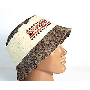 Rushnichok Sauna hat Russian banya - Sauna hat for Men - Sauna hat Wool - Sauna hat to Protect Hair - Russian banya hat - Easter Sale Red Black Embroidery Ukrainian Vyshyvanka Panama Banya Hair Care