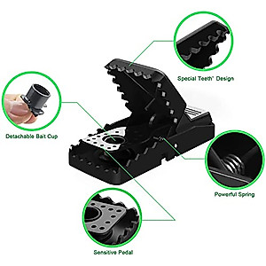 FNEU Mouse Trap Mouse Traps Indoor Mice Trap Mouse Traps Outdoor Mouse Traps for House 6 Packs,Black