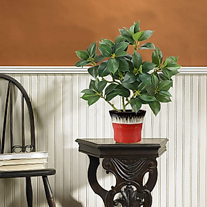 HO2NLE 2 PCS Artificial Shrubs Plants Real Touch Fake Green Leaves Stems Silk Greenery for Floral Arrangements Indoor Outdoor Table Centerpieces Garden Office Home Patio Yard