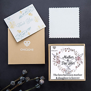 CHICLOVE Mother Daughter Jewelry Sets for Two, Cutout Heart Necklaces, 2 Sterling Silver Necklaces (C - mom and daughter jewelry)