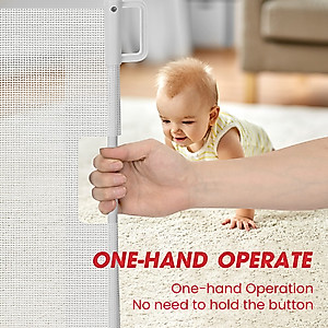 Cosagon Retractable Baby Gate,35" Tall,Extends to 59" Wide,Extra Wide Safety Gate,Mesh Pet Dog Gate for Stairs,Doorways,Hallways,Indoor/Outdoor (White)