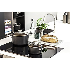 SCANPAN Pro IQ 3 qt Covered Saucepan - Easy-to-Use Nonstick Cookware - Dishwasher, Metal Utensil & Oven Safe - Made by Hand in Denmark