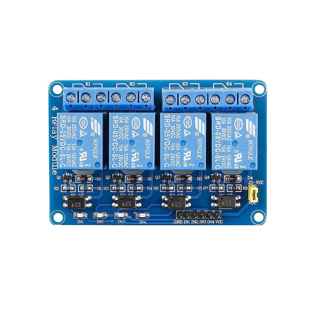 SunFounder Lab 4 Relay Module 5V 4 Channels Relay Module Compatible with Arduino R3 1280 Arm PIC AVR STM32