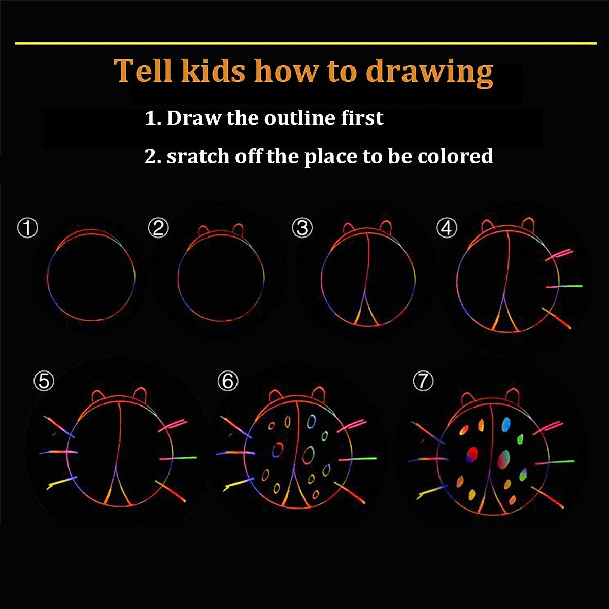 Art Set for Kids Rainbow Magic Scratch Off Paper Black Scratch Sheets Notes Cards Boards Doodle Pads Childrens Crafts Projects Kit for Girls Boys Adults Birthday Christmas Gift