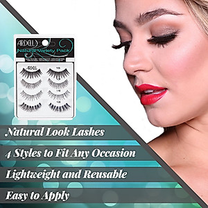 Ardell "Best of" Natural Variety Pack of False Eyelashes, 4 Pairs of Natural Fake Eyelashes