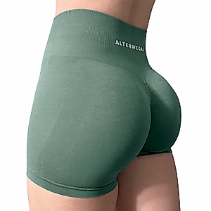 ALTERWEGAL Amplify Shorts High Waist Workout Seamless Scrunch Gym Greyish Teal