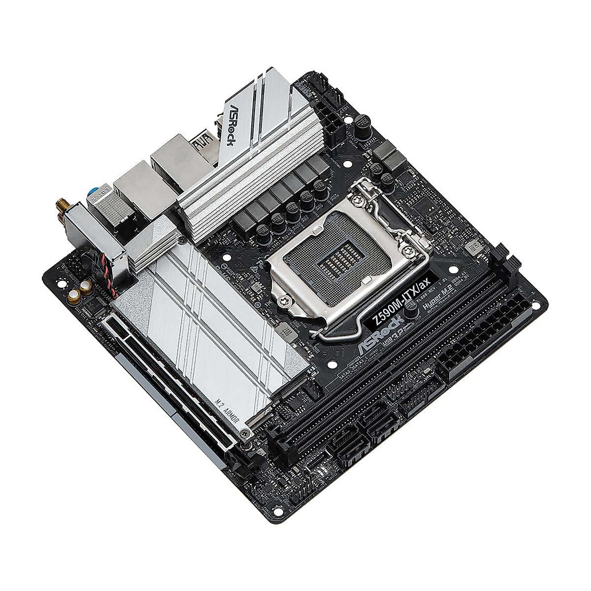 ASROCK Z590M-ITX/AX LGA1200/ Intel Z590/ DDR4/ SATA3&USB3.2/ M.2/ WiFi&Bluetooth/Mini-ITX Motherboard