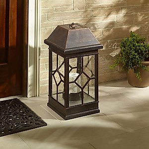Smart Solar 3938KR1 San Felipe Solar Lantern, Battery Powered, Bronze