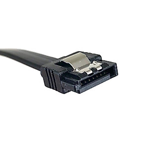 Micro Connectors F03-03MSSB 12" Sata III 6 GB/S Straight Cable with Locking Latch - Black