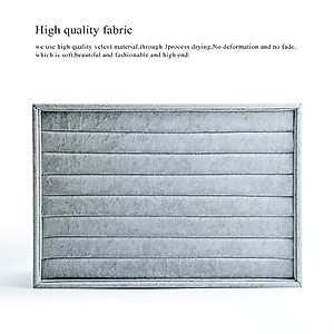 Oirlv Velvet 7 Slots Ring Earrings Studs Tray Showcase Display Jewelry Organizer