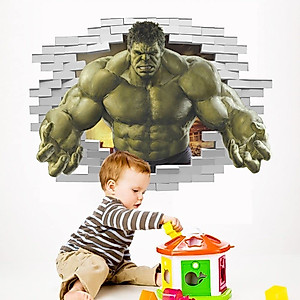 CRYTORON Superhero Wall Sticker Vinyl PVC Art Kids Decorative Decal 3D Cartoon Wall Sticker for Kids Room Bedroom Wall Decor，16 inches x 24 inches