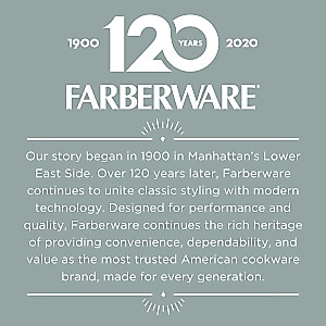Farberware 21582 Dishwasher Safe High Performance Nonstick Frying Pan with Glass Lid / Nonstick Deep Skillet, 12 Inch, Black