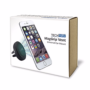 TechMatte Car Mount, MagGrip Air Vent Magnetic Universal Car Mount Holder for Smartphones Including iPhone 7, 6, 6S, Galaxy S7, S7 Edge Black