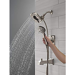 Delta Faucet Ashlyn 17 Series Dual-Function Tub and Shower Trim Kit with 2-Spray Touch-Clean In2ition 2-in-1 Hand Held Shower Head with Hose, Stainless T17464-SS-I (Valve Not Included)