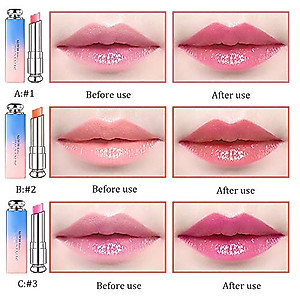 3 Colors Jelly Lipstick Set Petansy Moisturizing Magic Temperature Color Changing Long Lasting Lip Balm