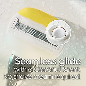 Gillette Venus Comfortglide with Olay Coconut Womens Razor Handle + Blade Refills, Silver, 2 Count