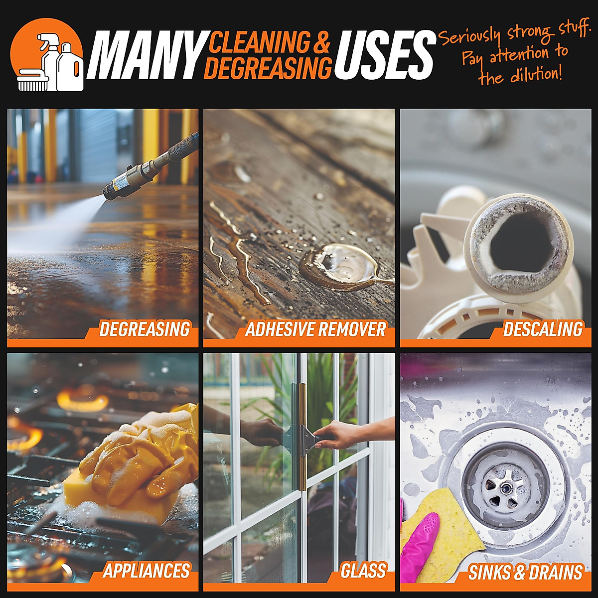 Calyptus 50% Concentrated Vinegar | Highest-Performance (12.5X Power) | Pure Virgin Vinegar | Dynamic-Power | Home, Outdoor, Industrial Cleaner Concentrate | Makes 12.5 Gallons | USA Made | 128 Ounces