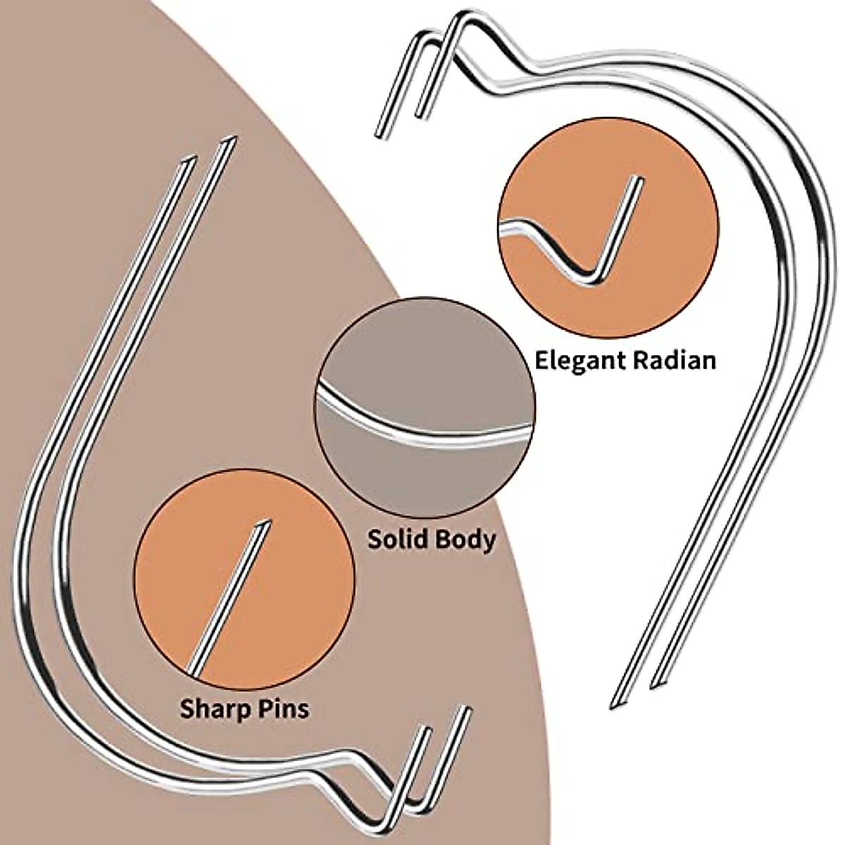 30 Pcs Wall Picture Hangers Without Nails - PinCute Hercules Hooks for Hanging Picture, Planters, Clocks and More, Stainless Steel