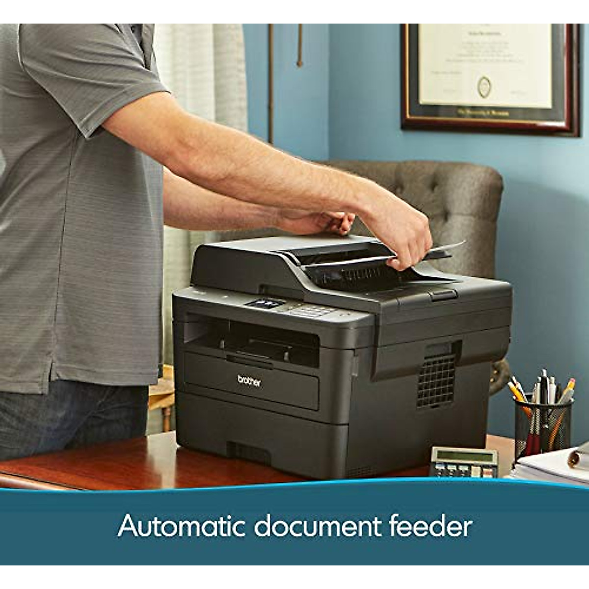 Brother Compact Monochrome Laser All-in-One Multi-function Printer, MFCL2750DWXL, Up to Two Years of Printing Included, Amazon Dash Replenishment Ready (Renewed)