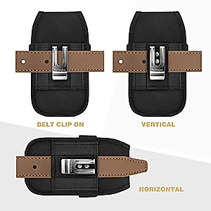 Perilogics Phone Holster with Magnetic Cover. Belt Clip Pouch for iPhone 15 Plus, 15 Pro Max, 14 Plus, iPhone 14 Pro Max, 13 Pro Max with Phone Case Installed. Zipper Storage and Credit Card Pocket