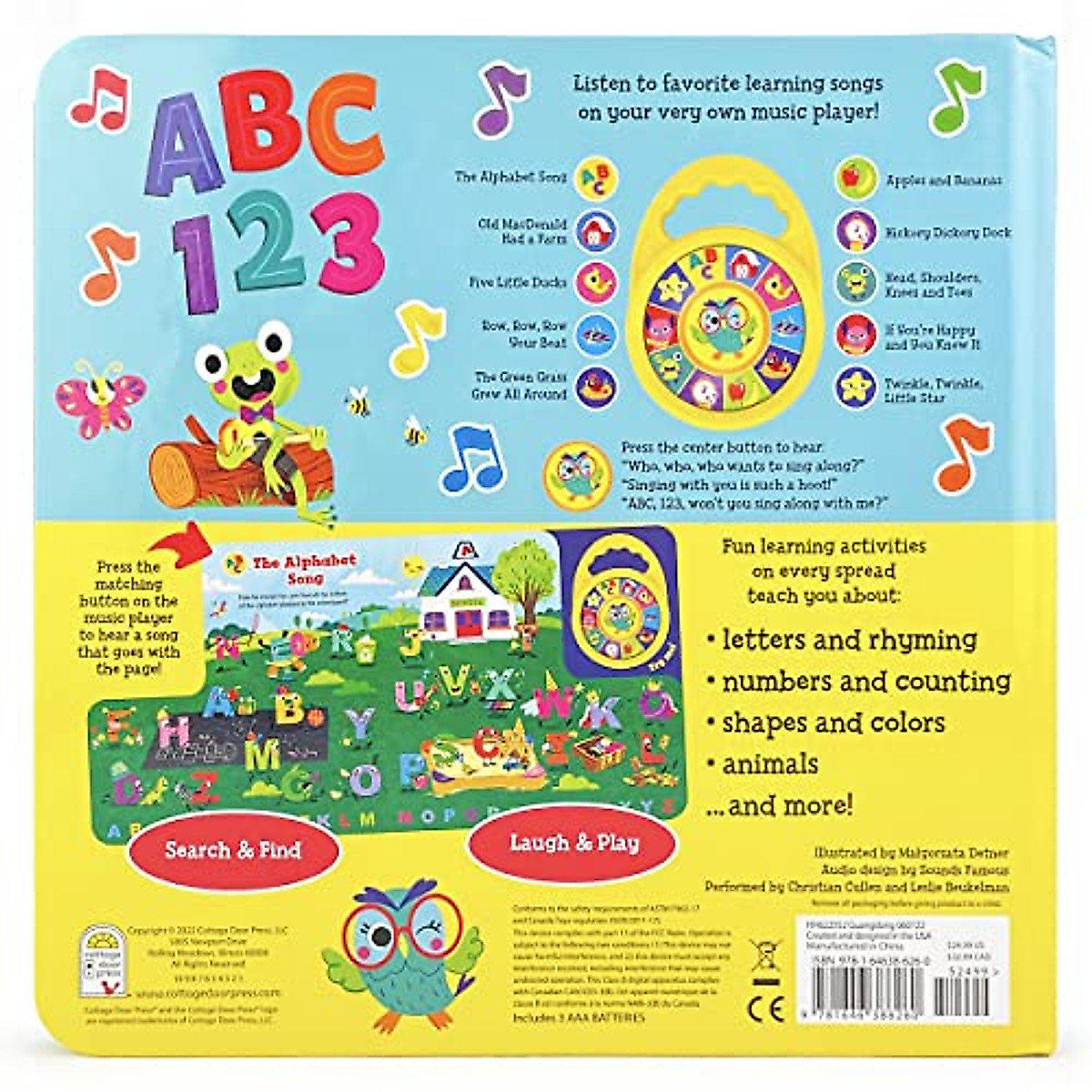 ABC 123 Sing, Read & Play - Children's Deluxe Music Player Toy and Board Book Set, Ages 1-5