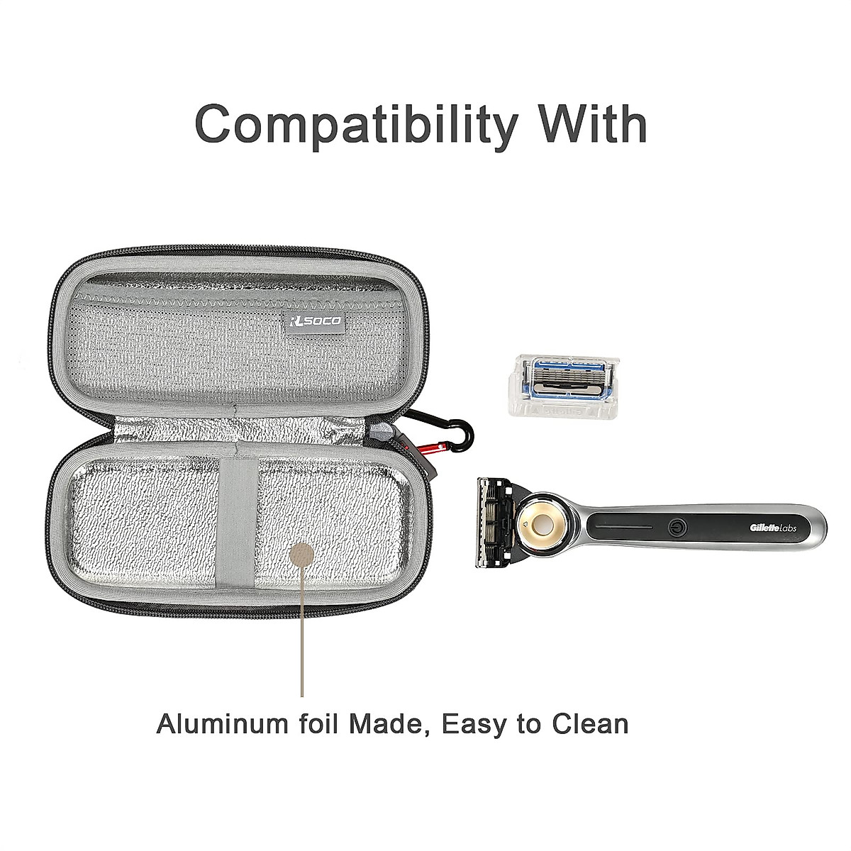 RLSOCO Hard Case Compatible With Gillette Labs Heated Razor/mach 5 razor & Leaf Razor (Small Size for Razor Body)
