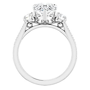 925 Silver, 10K/14K/18K Solid Gold Moissanite Engagement Ring, 4 CT Pear Cut Handmade Solitaire Ring Diamond Wedding Ring for Women/Her, Anniversary Propose Gifts, VVS1 Colorless