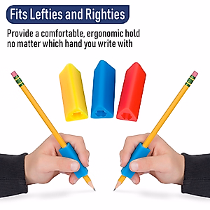 The Classics 12-Pack Triangle Pencil Grips, Assorted Bright Colors, 1.75-Inch Long (TPG-16212)