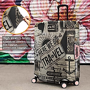 Xidingyue Luggage Cover Washable Travel Suitcase Protector Spandex Luggage Cover Fit 22-24 Inch Luggage - - Here we go Travel