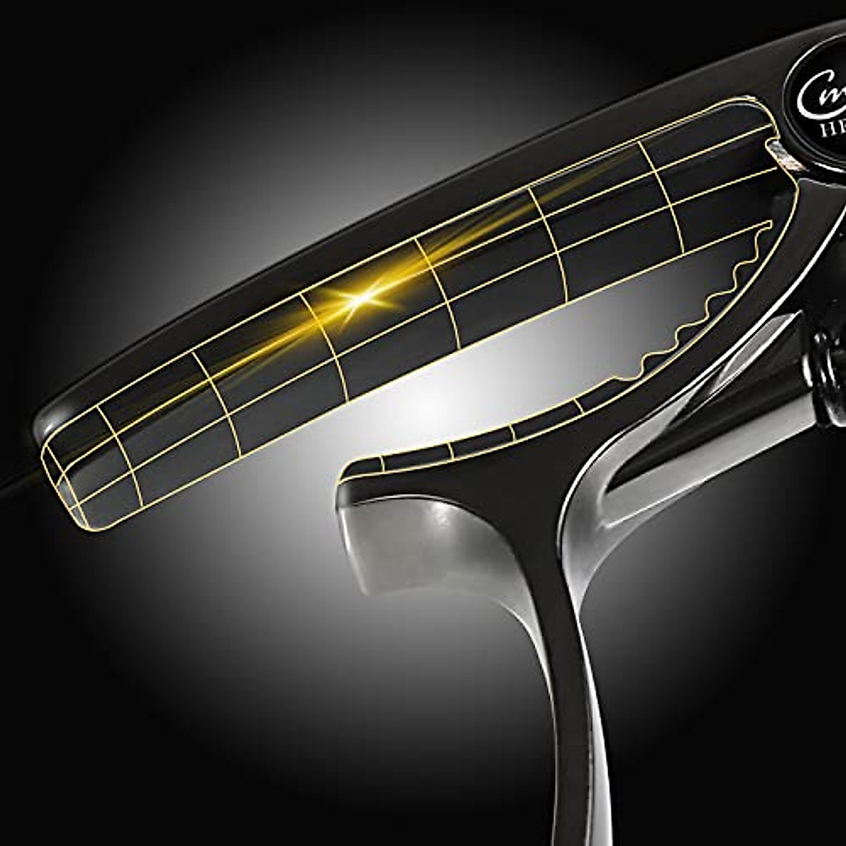 Hricane Guitar Capo for Acoustic and Electric Guitars with 3 Picks, light black Guitar Capo or Ukulele capos, Mandolin, Banjo, Classical Guitar Accessories, made by Steel and Silicone