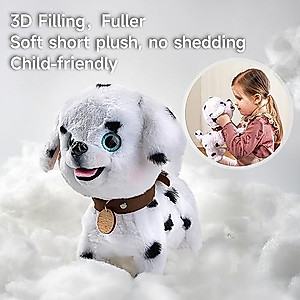 OR OR TU Walking Barking Toy Dog with Remote Control Leash, Plush Puppy Electronic Interactive Toys for Kids, Shake Tail,Pretend Dress Up Realistic Stuffed Animal Dog Age 3 4 5+ Years Old Best Gift