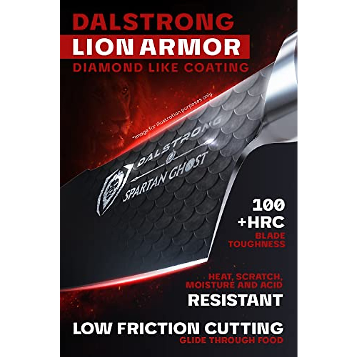 Dalstrong Chef Knife - 8 inch - Spartan Ghost Series - American Forged S35VN Powdered Steel Kitchen Knife - Maple & Red Resin Handle - Razor Sharp Cooking Knife -Sheath Included