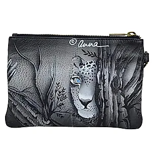 Anna by Anuschka womens Wristlet Wallet & Organizer - Genuine Leather, African Leopard, One Size US