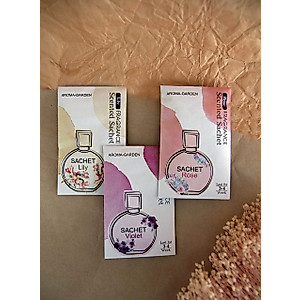 Aroma-Garden Scented Sachet, 12 Pack -Three Graces- Fragrance Sachets for Home, Closets, Drawers. Scented Sachet Bags Violet, Lily & Rose.