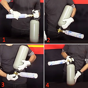 Farwind Home Use Soda Refill Bottle CO2 Cylinder Cartridges, Adapter Refills Connector Kit CGA320 to TR21-4, Thread Set Replacement Accessories for Soda Machine Tank, Gold