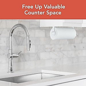 Spectrum Diversified Wall Mount Holder Easy Installation, Under Kitchen Cabinet Paper Towel Dispenser, Use, White