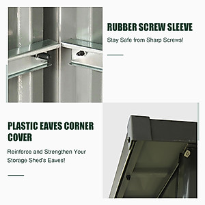 Domi 11x12.5FT Outdoor Storage Shed, Large Size Metal Outdoor Storage Cabinet with Lockable Doors, Windows, Galvanized Steel Storage House for Backyard, Patio, Garden, Lawn, Grey