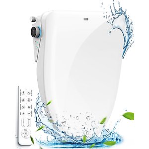iliD Smart Pro Bidet Toilet Seat, Electric Elongated Ecoseat with Full Function, Auto Open/Close, Auto Flush, Female Wash and Rear Wash, Remote Control, 2 Year Warranty