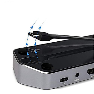 ZPLJ High-Speed 9 in 1 USB 3.0 Hub with Ethernet Port 4K HDMI 3 USB 3.0 and PD Charging 3.5mm Audio Support SD TF Card Reader Compatible for Flash Drive Laptops USB Hub Adapter Portable