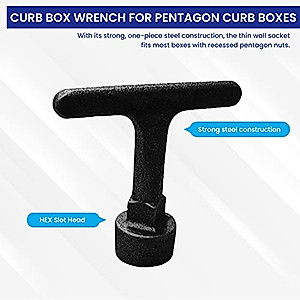 Jones Stephens Curb Box Wrench for Pentagon Curb Boxes, Grey