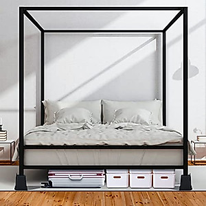 Hiceeden 4 Pack Heavy Duty Bed Risers, 6 Inch Lift Couch Furniture Risers, Bed Lifts Risers Raising Blocks Extenders for Table, Desk, TV, Supports Up to 4400 Lbs(Black, Trapezium)