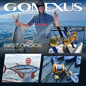 Gomexus Ra600 Trolling Reel,85lbs Max Drag,9bb+2rb Ultra Smooth Smooth,2 Speed Gear Ratio 5.0:1/2.0:1 for Tuna Fishing