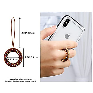 Innoc Lanyard Finger Strap Ring Strap 5 Pcs Phone Lanyard Grip Holder Cute Donuts Silicone Small Short Lanyard for Phone/USB/MP3/Key/Car Keychain