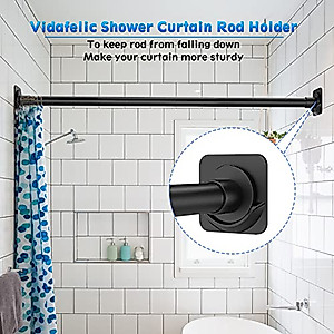 Vidafelic Shower Curtain Rod Holders,2Pack Adhesive Shower Curtain Rod Mount Holder for Wall,Bathroom Curtain Tension Rod Retainer,Stick On,No Drilling,Easy to Install (Rod Not Included)